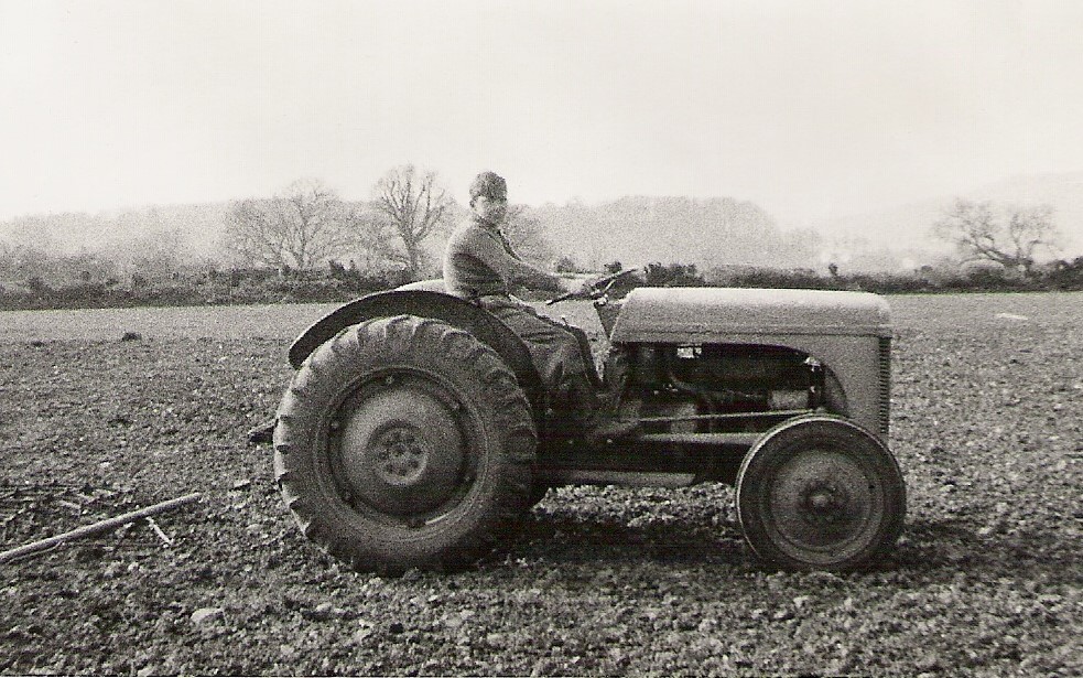 Eric Hayman harrowing at Burrow Hill Farm - Blackdown Archives
